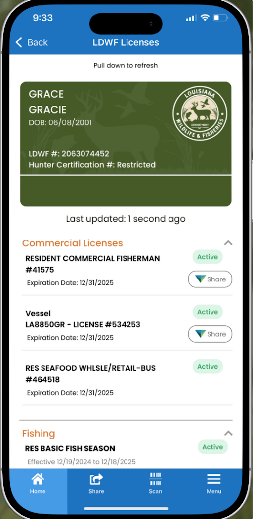 LA Wallet Introduces New LDWF Licenses Feature – LDWF Licensing